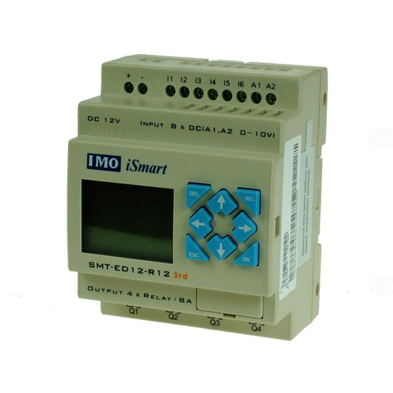 IMO iSmart programozható relé, 12VDC, HMI, 6DI, LCD SMT-ED12-R12-V3