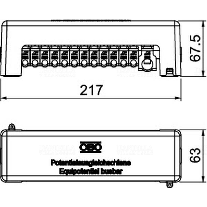OBO Potenciálkiegyenlítő-sín 1801 12X25 1X95 szürke 5015683