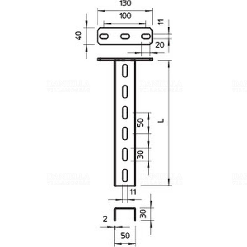 OBO US 3 K 50 FT Függesztő oszlop ráhegesztett fejlemezzel 50x30x500 ...
