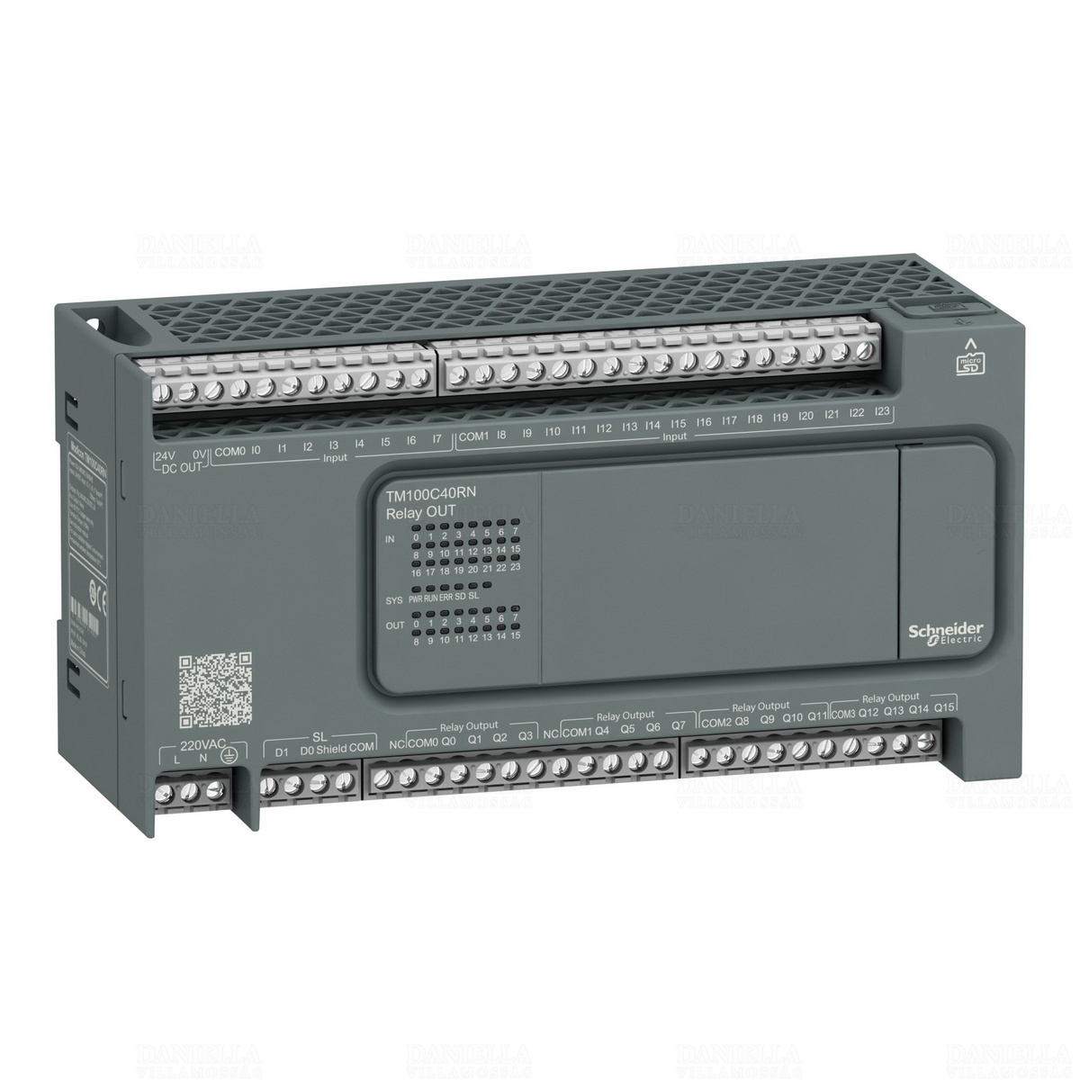 Modicon M100 Easy PLC, 40 I/O, 1xRS485, 230VAC TM100C40RN Schneider