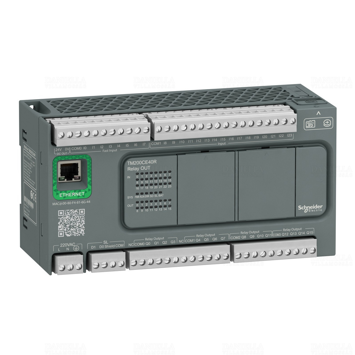 Modicon M200 Easy PLC, 40 I/O1xRS485, 1xEthernet, relés kimenet, 230 ...