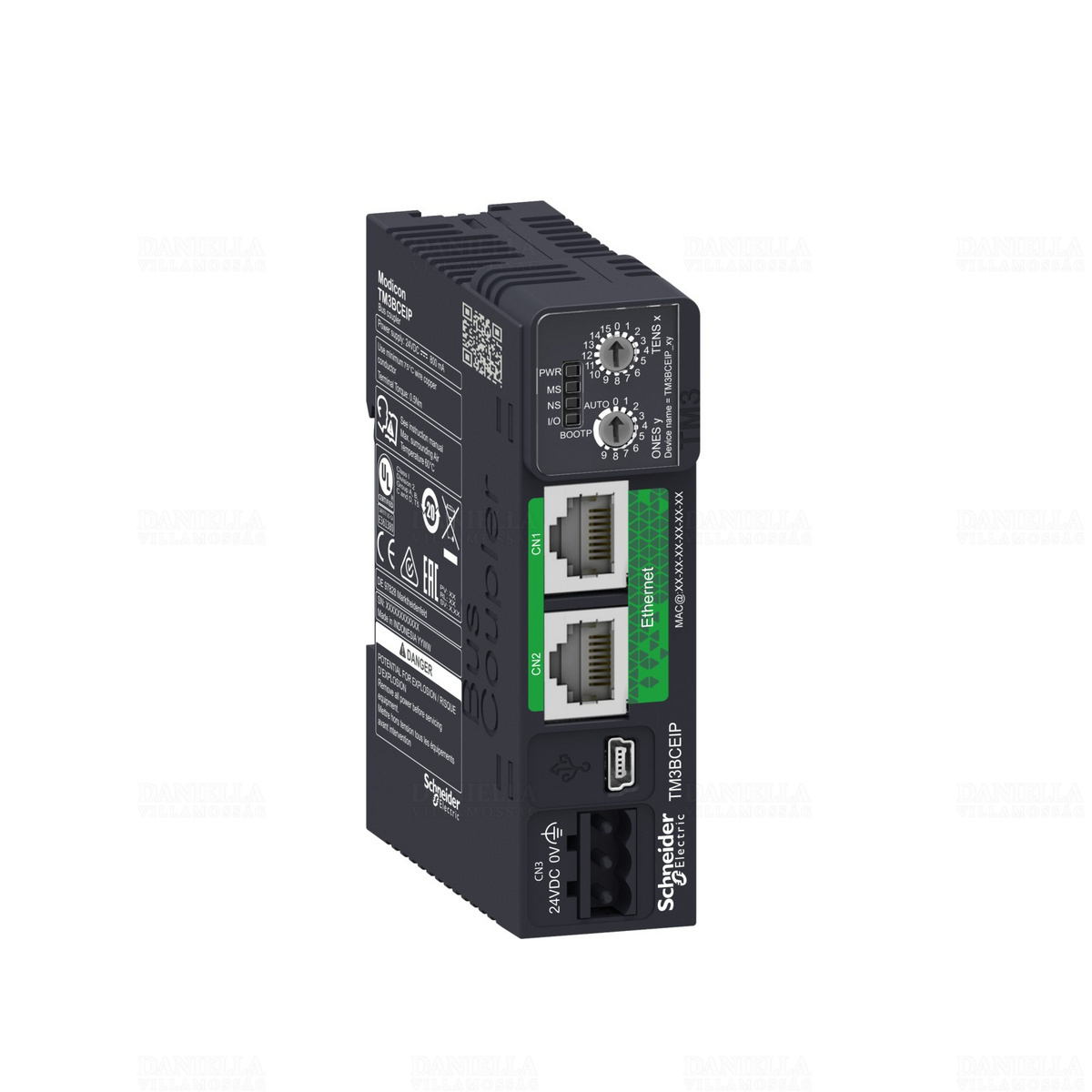 Modicon TM3 busz modul, Ethernet/IP Modbus TCP/IP, 24 VDC TM3BCEIP Schneider